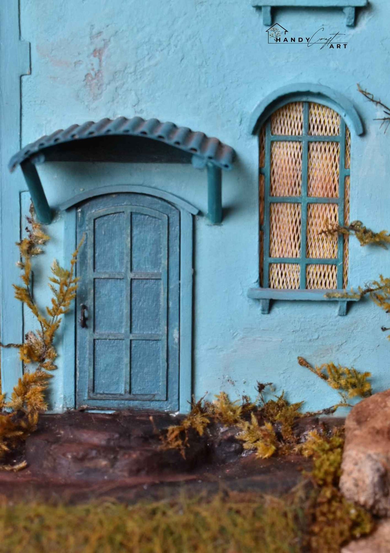 Handmade Diorama Lonely Blue House on a Cliff – HandiCraftArt